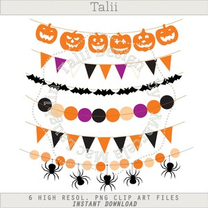 Halloween Clipart HALLOWEEN Bunting Flags and Banners- Clipart Flags ...