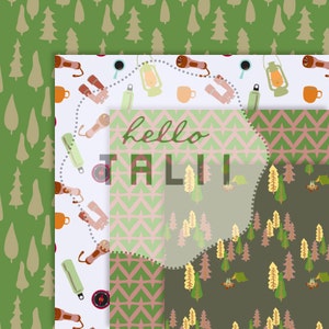 Camping Digital Paper HAPPY CAMPER PAPER- Summer Camp Digital ...