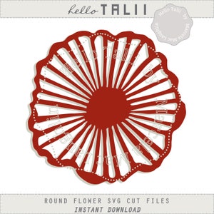 ROUND FLOWER SVG Cut Files Dxf Eps Png Studio3 Floral Embellishment ...