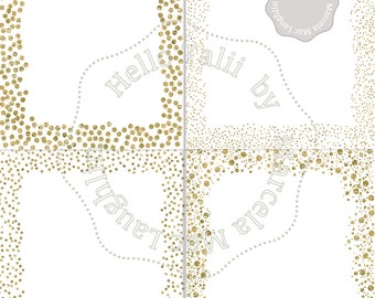 Rose Gold GLITTER CONFETTI Frames Clip Art Digital Papers | Etsy