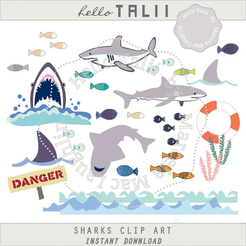 Shark Week Clipart - Etsy