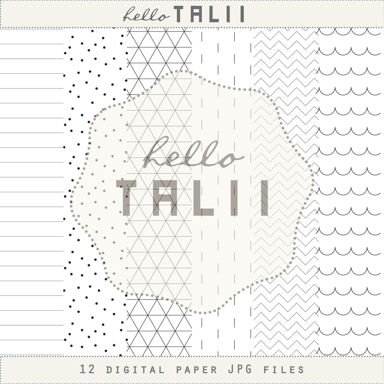 Black and White MINIMAL Digital Paper + Clipart Overlays- Minimalist ...