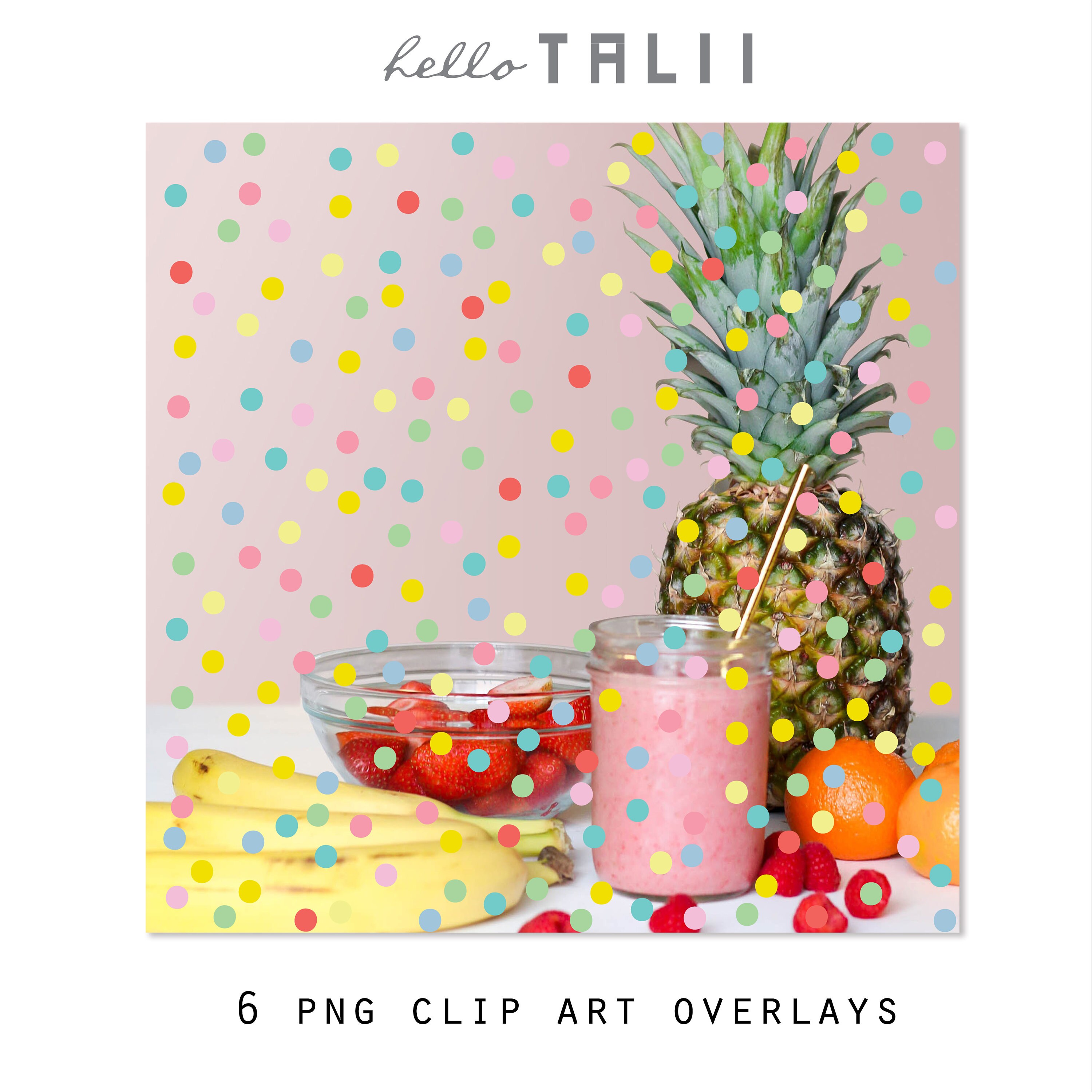 Rainbow Pastel Confetti OVERLAYS Digital Papers Assorted - Etsy UK