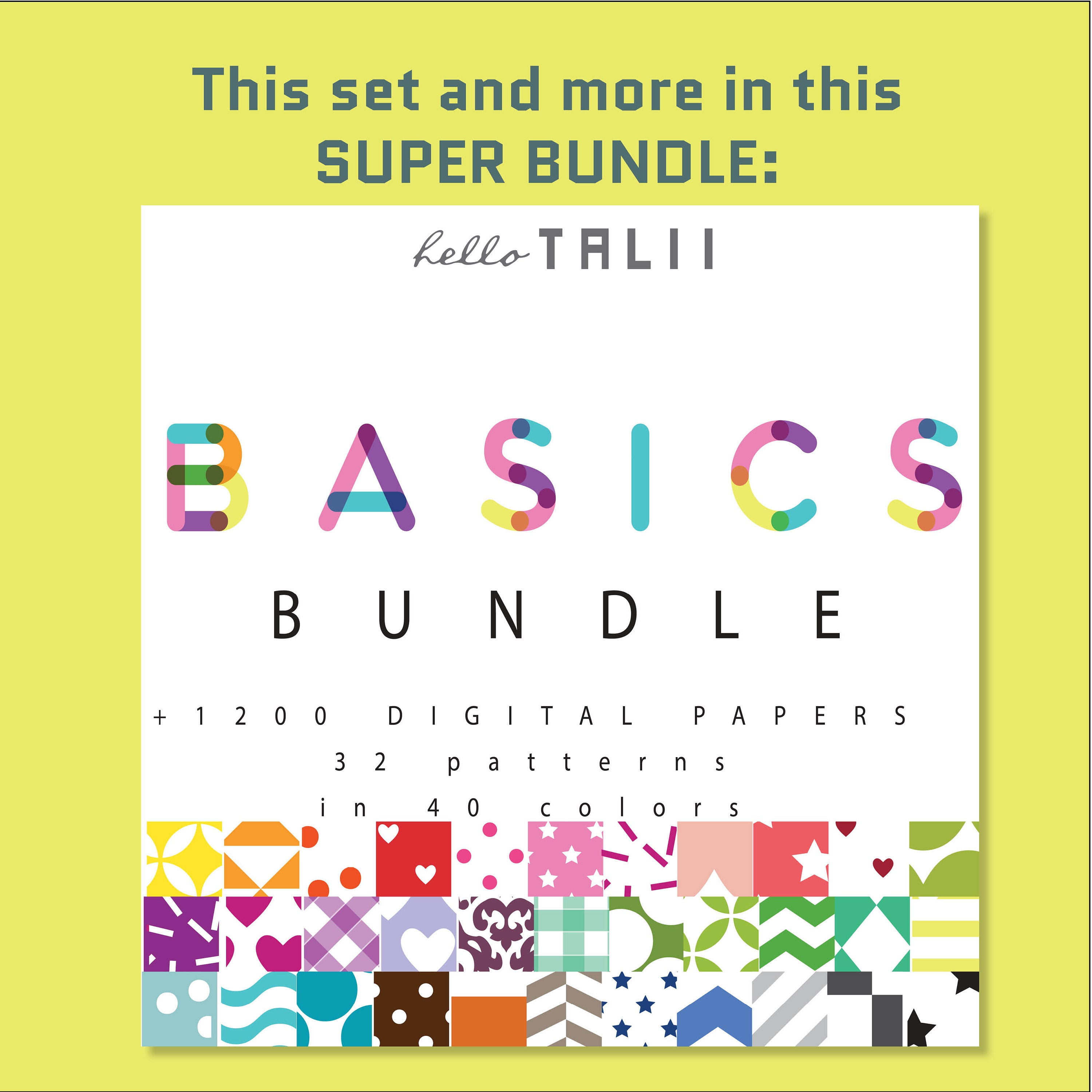 Big STARS Digital Paper 40 RAINBOW Colors Stars Bright - Etsy