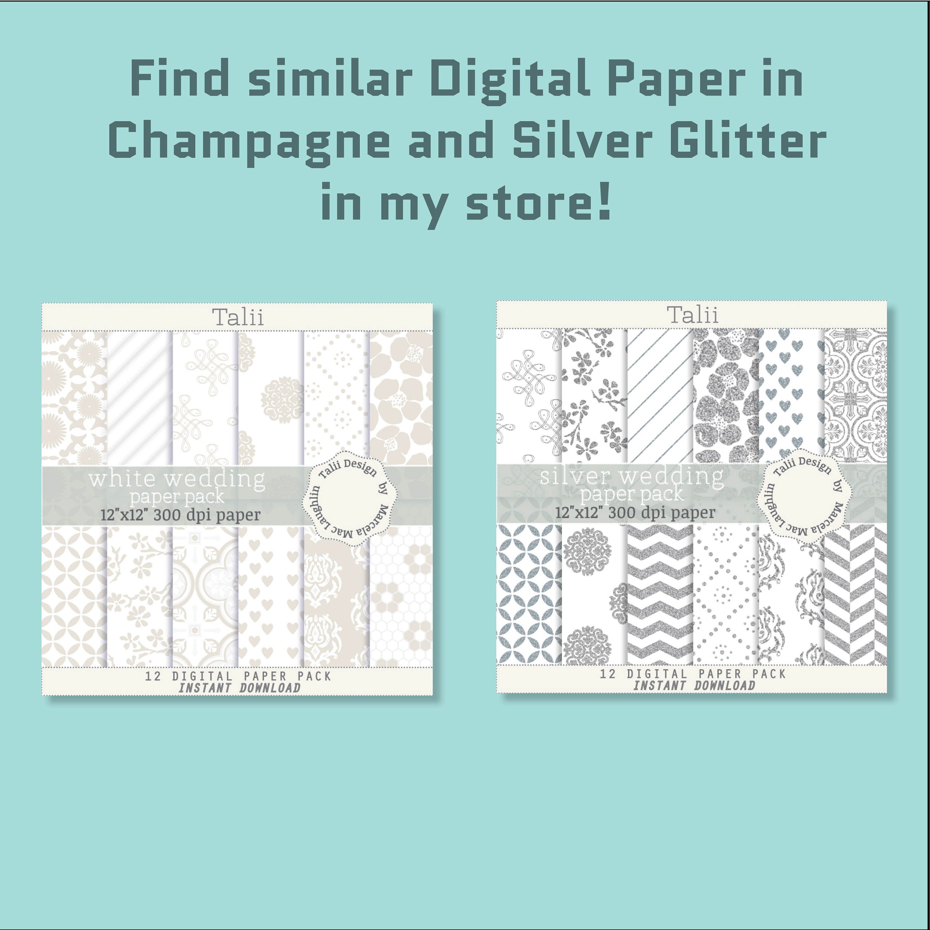 Gold Digital Paper WHITE and GOLD Glitter Backgrounds Flowers | Etsy