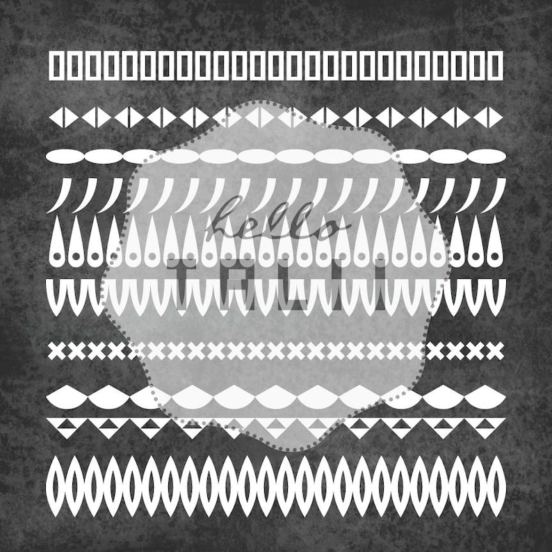 60 AZTEC BORDERS Clip Art 60 Tribal Digital Borders in White - Etsy