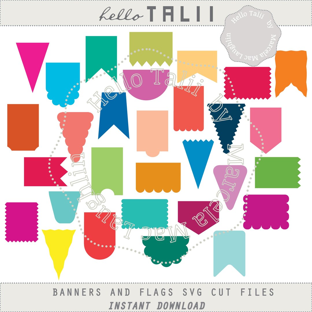 Banners SVG Digital Cut Files BUNDLE- Svg + Dxf + Eps + Png Die Cut ...