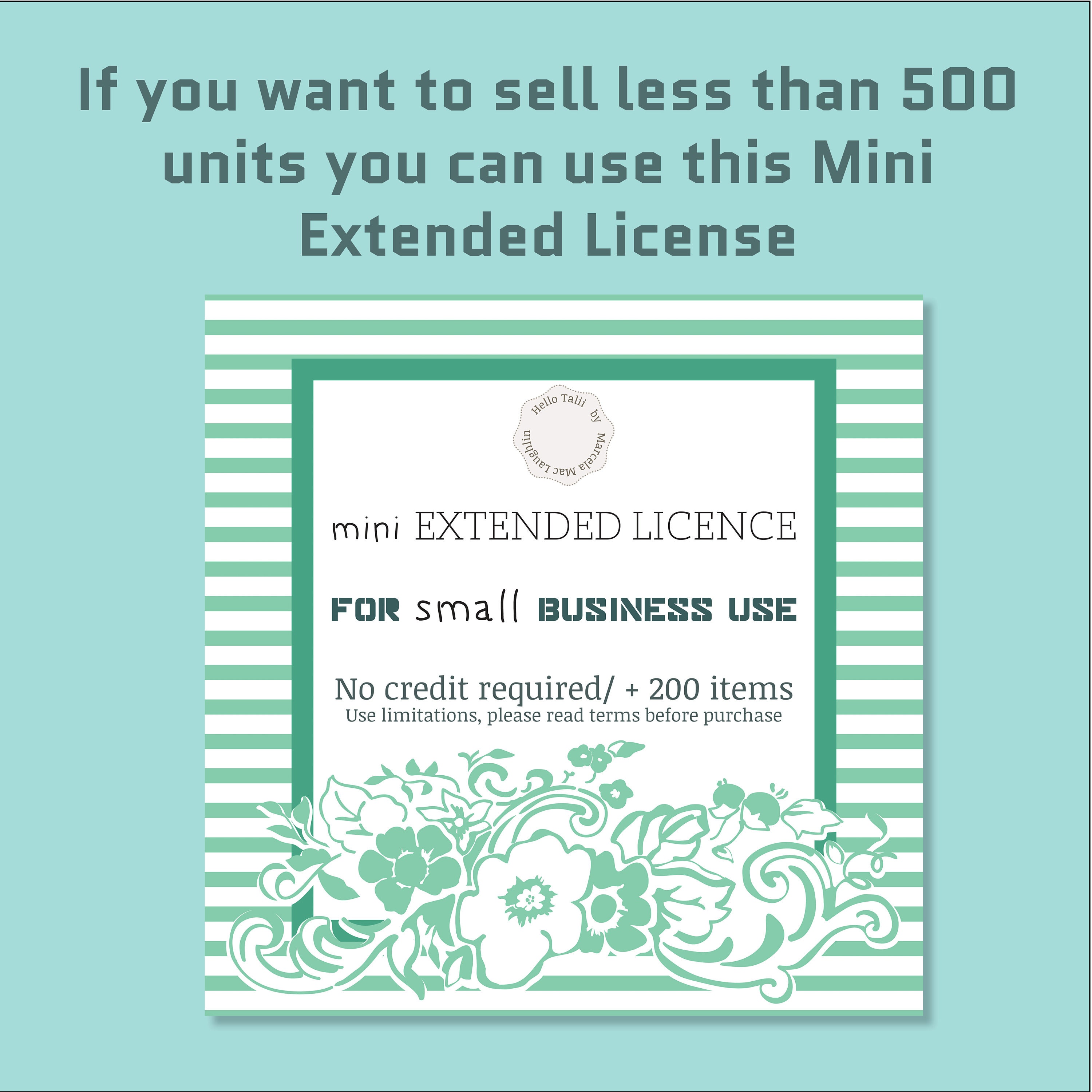 1 EXTENDED LICENSE for Commercial Use Add-on No Credit - Etsy