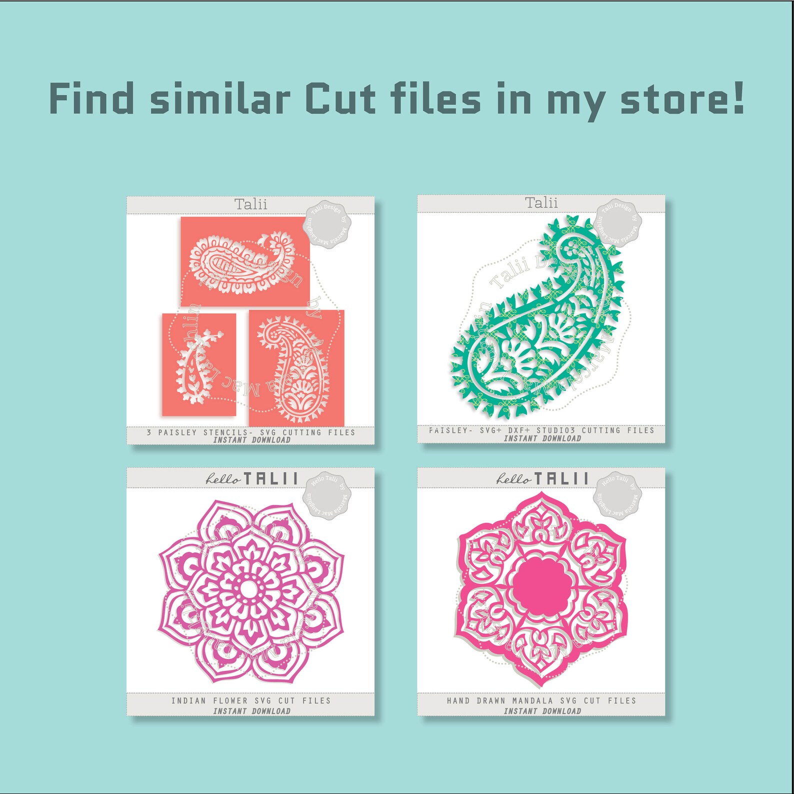 DOILY SVG Cut File- Hand Drawn Doilies Digital Flower Die Cut Template ...