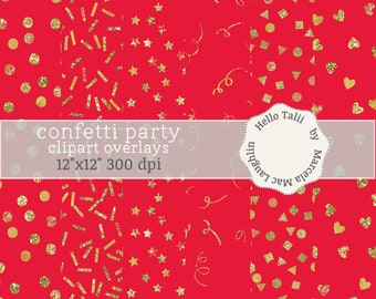 Green and Gold CONFETTI Digital Paper Christmas Glitter | Etsy