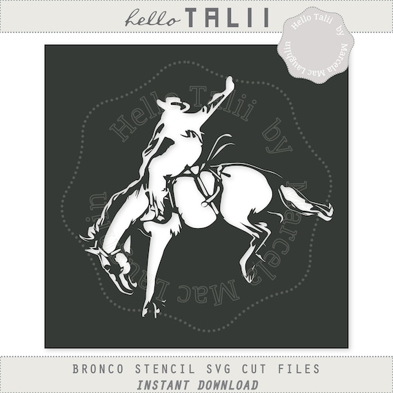 BRONCO STENCIL SVG Cut Files Rodeo Bronco Rider Stencil Svg - Etsy