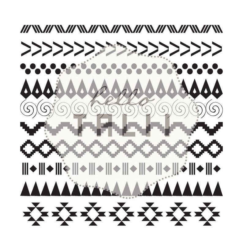 60 TRIBAL BORDERS Clip Art 60 Aztec Digital Borders in Black - Etsy