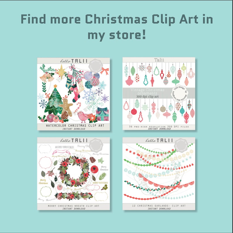 Christmas Chalkboard Doodles Clip Art 75 WHITE CHALK Doodles | Etsy