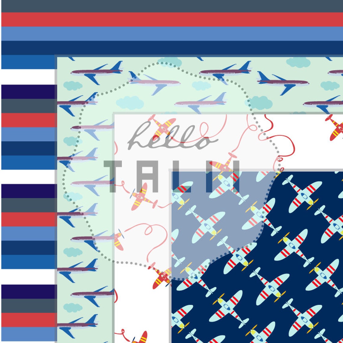 AIRPLANE Digital Paper Airplane Birthday Paper Plane Air Mail | Etsy