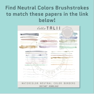 WATERCOLOR NEUTRAL COLORS Digital Paper- Neutral and Pastel Watercolor ...
