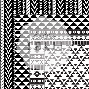 Aztec Digital Paper TRIBAL Black and White- Aztec Backgrounds Arrows ...