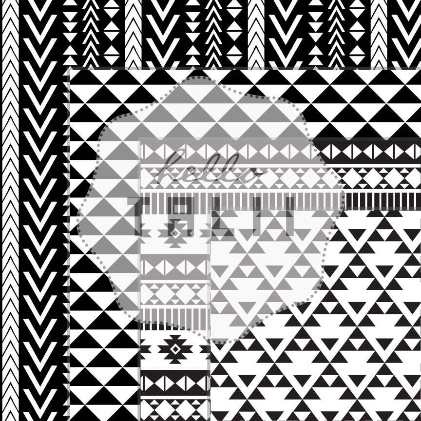 Aztec Digital Paper TRIBAL Black and White Aztec Backgrounds - Etsy