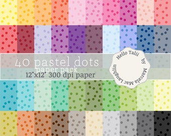 RAINBOW Confetti Dots DIGITAL PAPER Round Confetti | Etsy