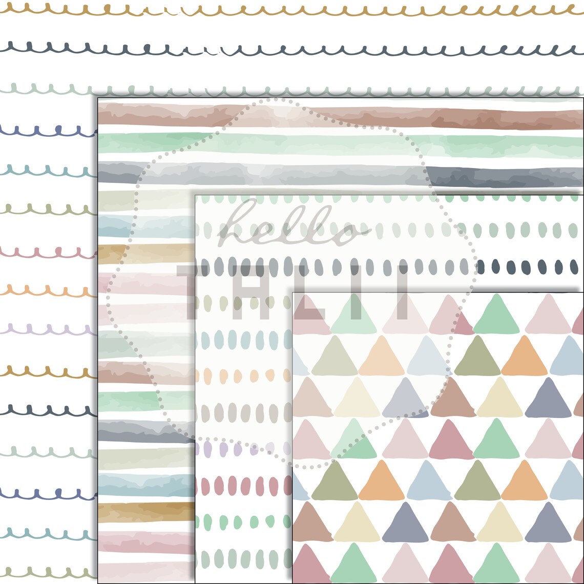 WATERCOLOR NEUTRAL COLORS Digital Paper Neutral and Pastel | Etsy