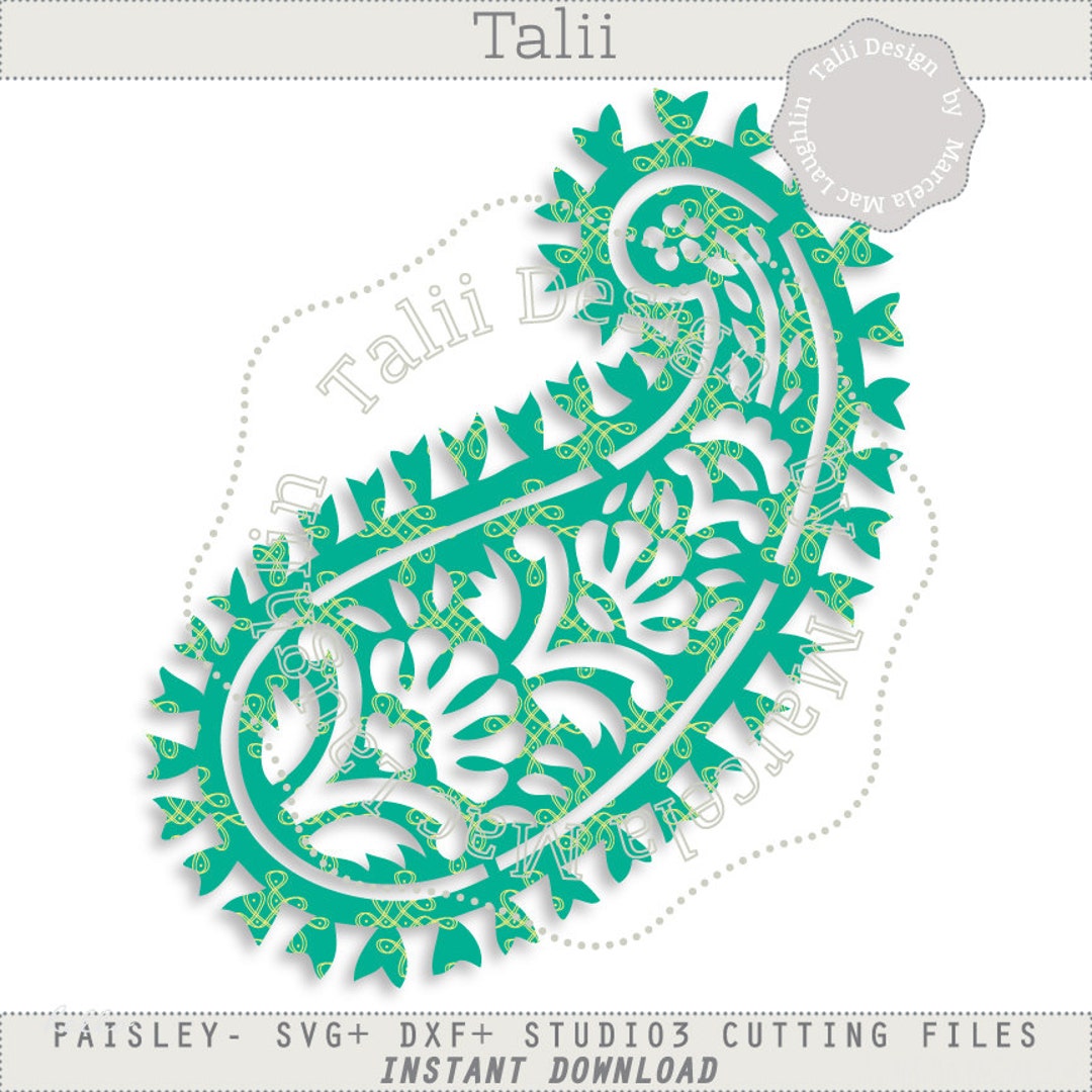SVG PAISLEY Cutting File- Digital Die Cut Arabesque Indian Flourish ...