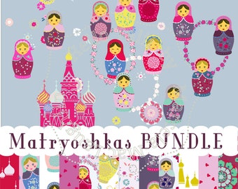 Matryoshka Clipart Digital Vector Matryoshka, Doll, Russian, Nesting ...