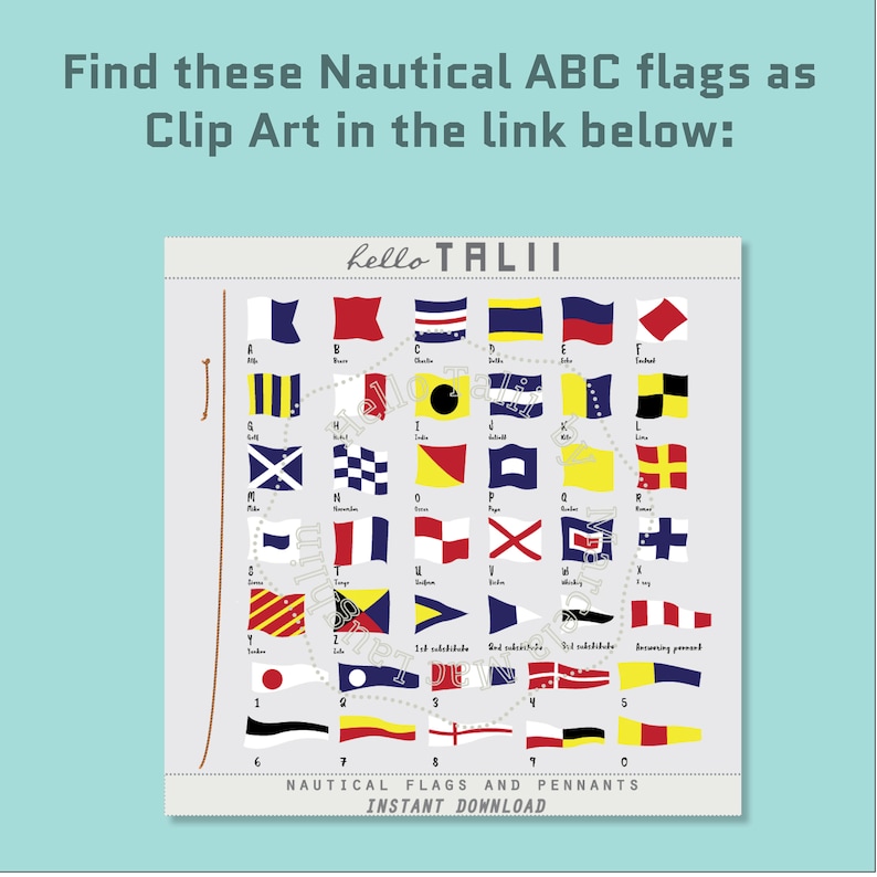 NAUTICAL Signs and Flags PRINTABLE Illustration- International Maritime ...