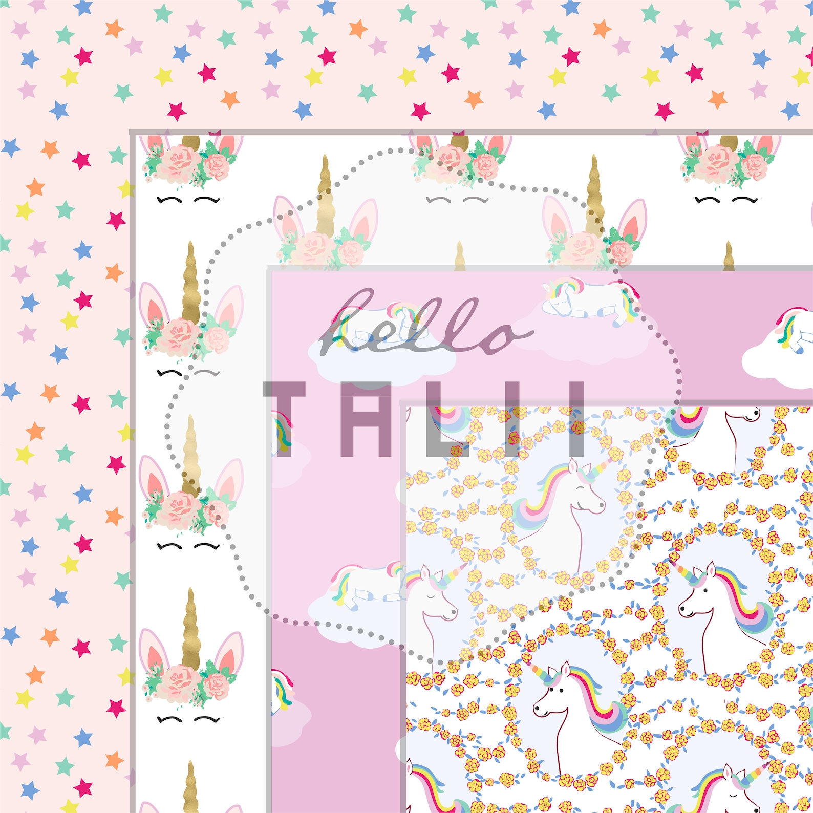 UNICORN Digital Paper Magical Unicorn Party Paper Birthday - Etsy