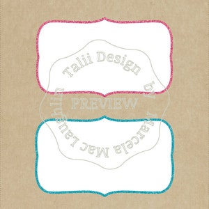 Glitter Frames CLIP ART- 15 White Labels With Glitter Border Gold ...