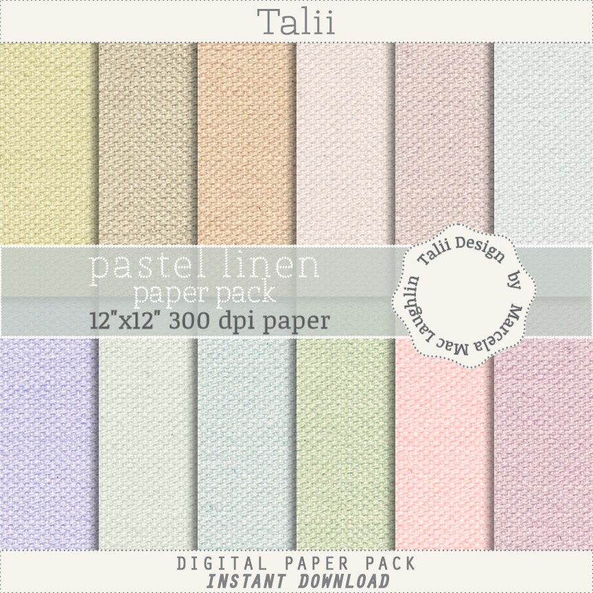 PASTEL LINEN Digital Paper Soft Linen Textures in Pastel | Etsy