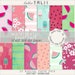 WATERMELON Digital Paper Watermelons in Pink Green Coral Watercolor ...