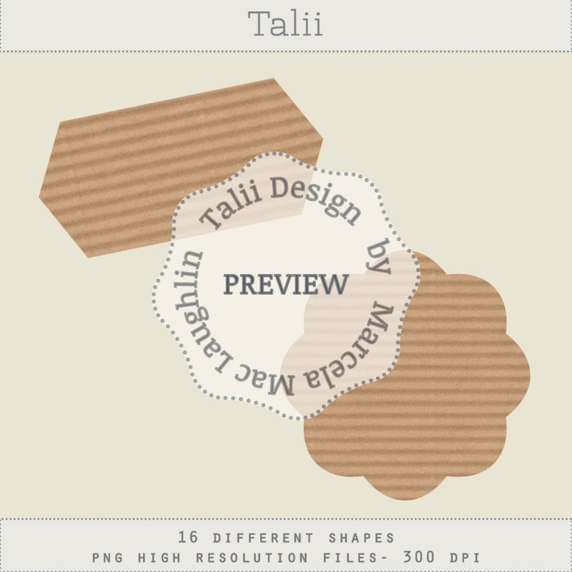 Frames Clipart CORRUGATED CARDBOARD LABELS 16 Fun Labels - Etsy