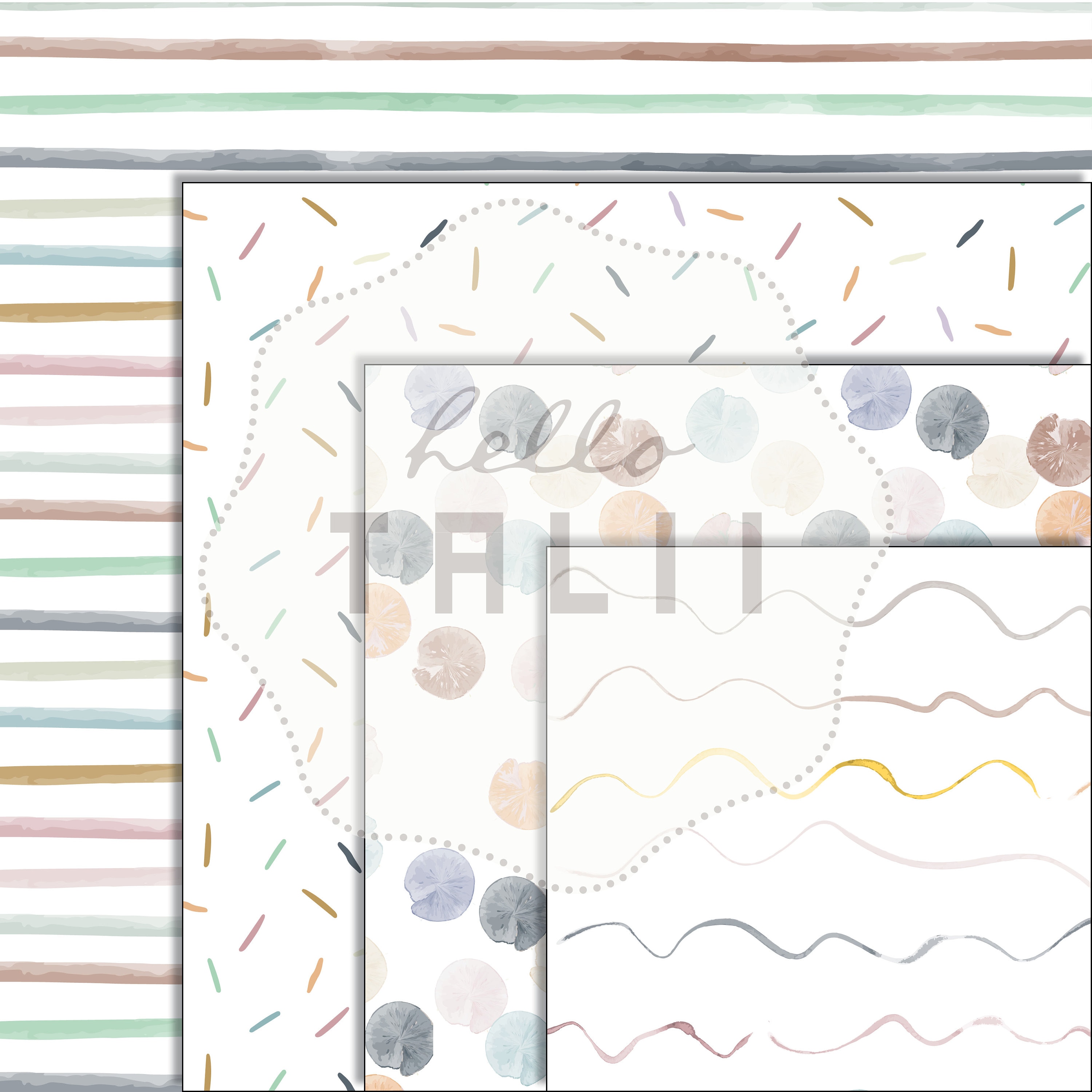 WATERCOLOR NEUTRAL COLORS Digital Paper Neutral and Pastel | Etsy