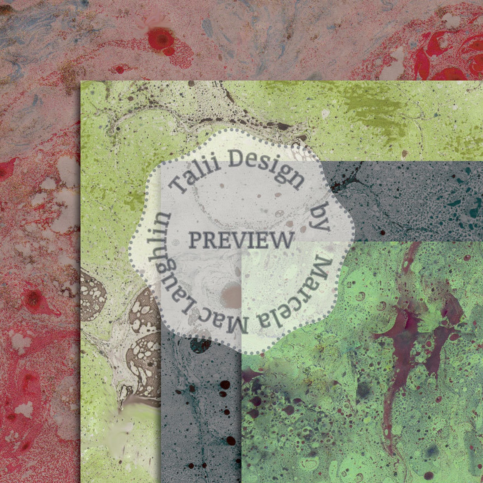 Red Marble DIGITAL PAPER Handmade Fine Marbled Paper Holiday | Etsy