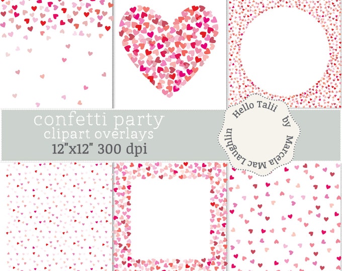 Polka DOTS Clipart Overlays- Pastel Confetti Party Digital Papers ...