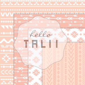 Pastel TRIBAL Digital Paper AZTEC Tribal Backgrounds Arrows Geometric ...