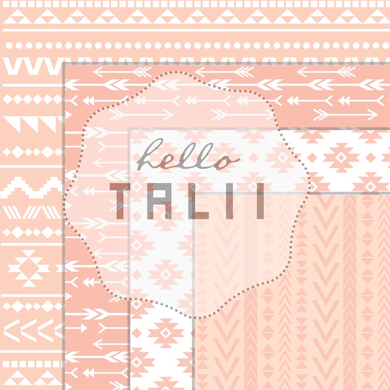 Pastel TRIBAL Digital Paper AZTEC Tribal Backgrounds Arrows - Etsy