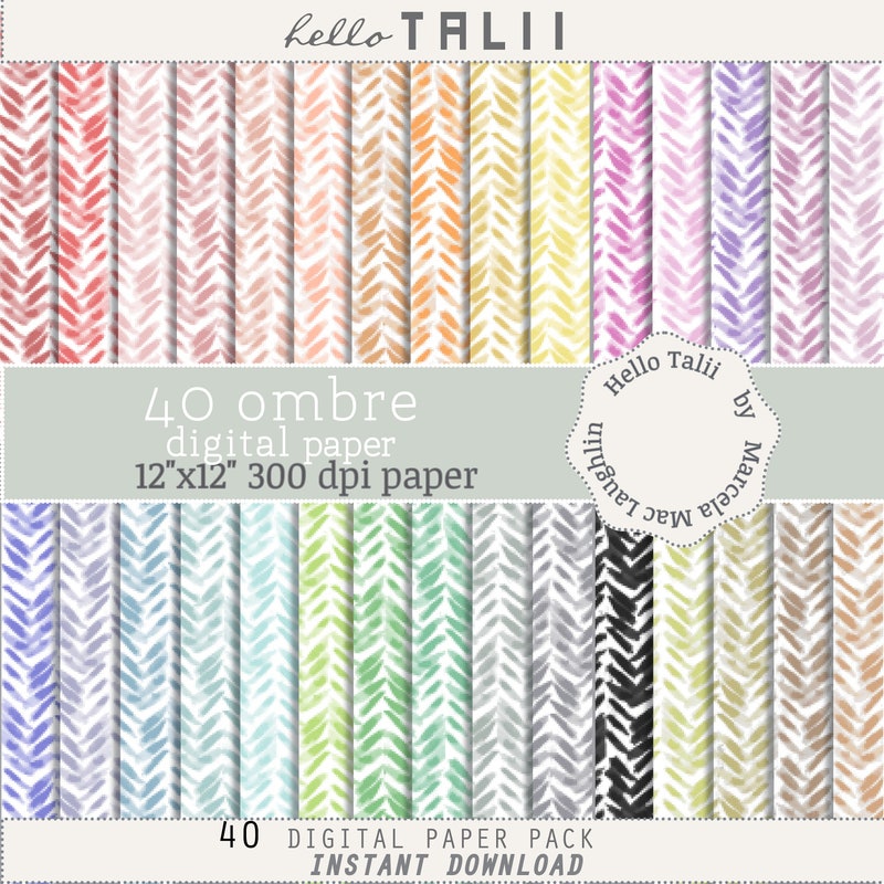 Watercolor Chevron - Etsy