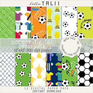 SOCCER Digital Paper- World Cup Soccer Backgrounds Football Graphics ...
