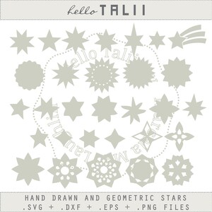 Stars SVG- Christmas Stars DIGITAL Cutting Files: Svg + Eps + Dxf + Png ...