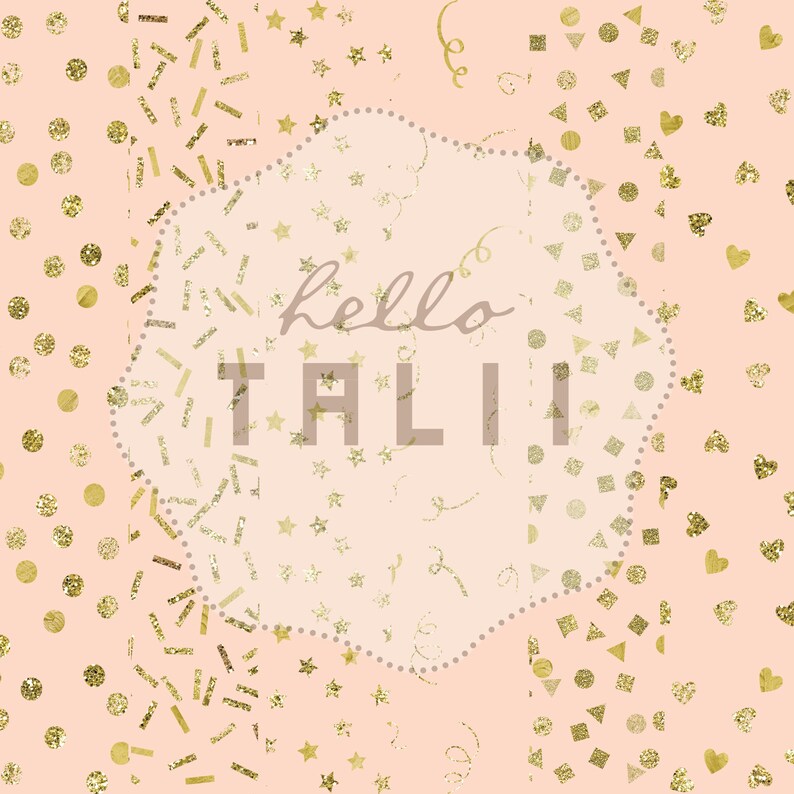Pink and Gold CONFETTI Digital Paper Glitter Confetti Party - Etsy