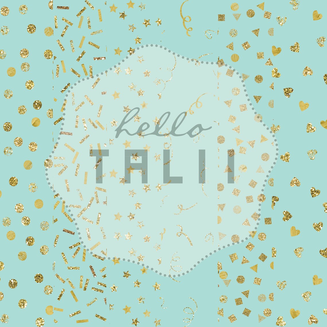 MINT and Gold Confetti Party DIGITAL Paper Mint Background | Etsy