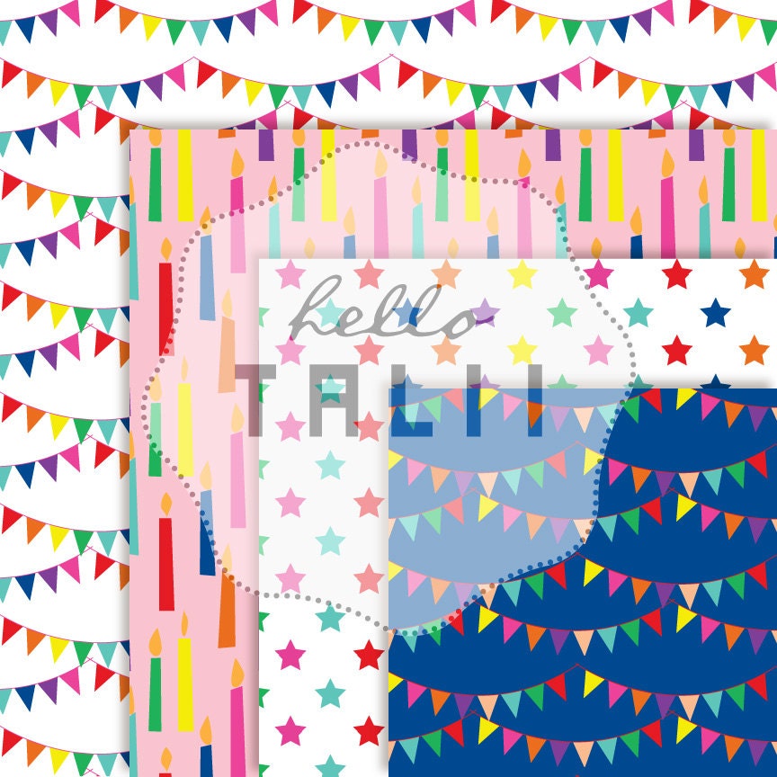 Rainbow Digital Paper RAINBOW PARTY Rainbow Birthday Party | Etsy