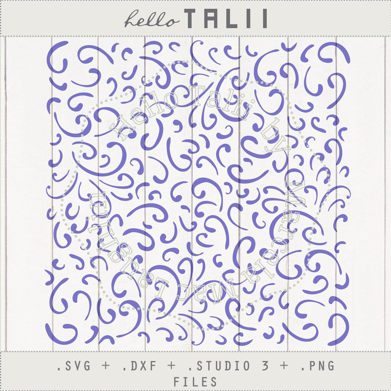 SWIRL Stencil Digital SVG Cut Files Swirly Overlay Curly - Etsy