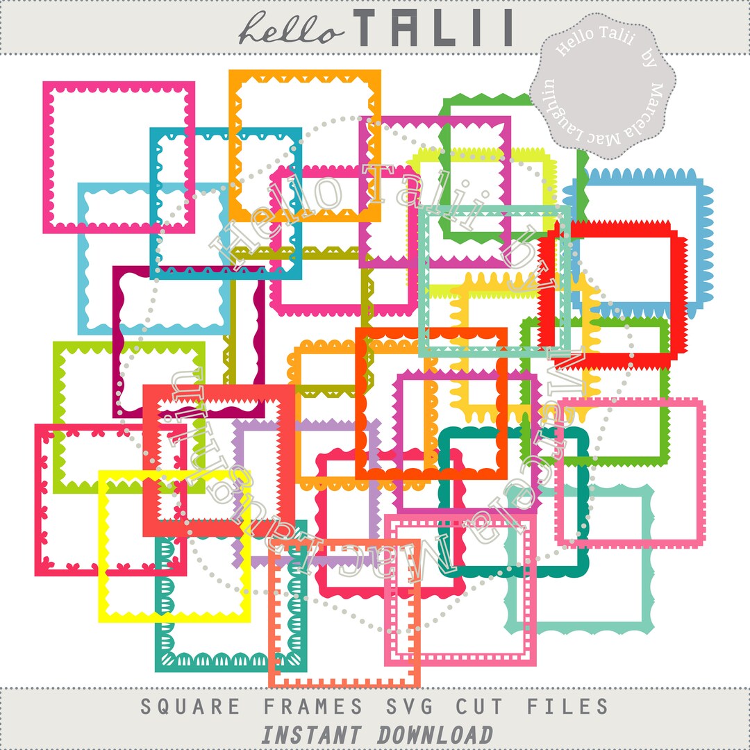 MARCOS CUADRADOS SVG archivos de Corte Svg Png Dxf Eps para Silhouette ...