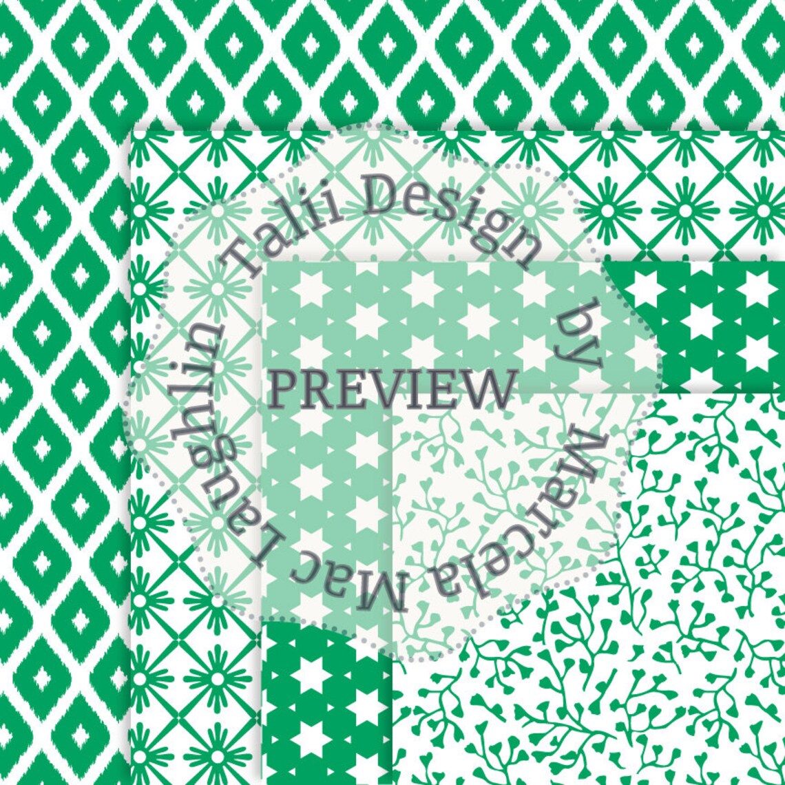 GREEN CHRISTMAS Digital Paper Green and White Chrismtas - Etsy