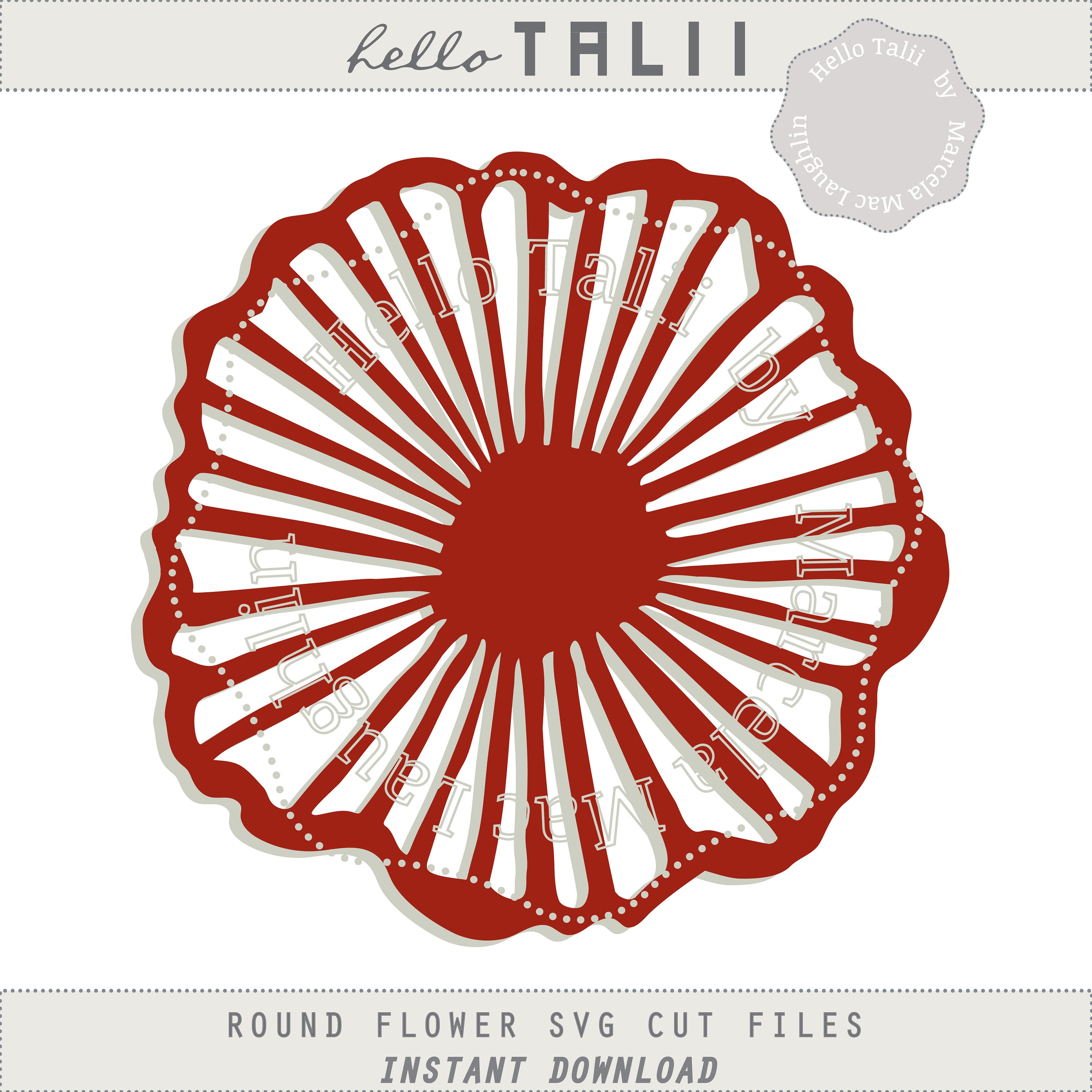 ROUND FLOWER SVG Cut files Dxf Eps Png Studio3 Floral | Etsy