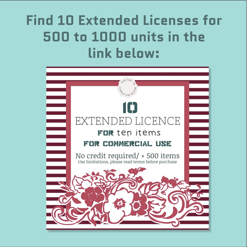1 EXTENDED LICENSE for Commercial Use Add-on No Credit - Etsy