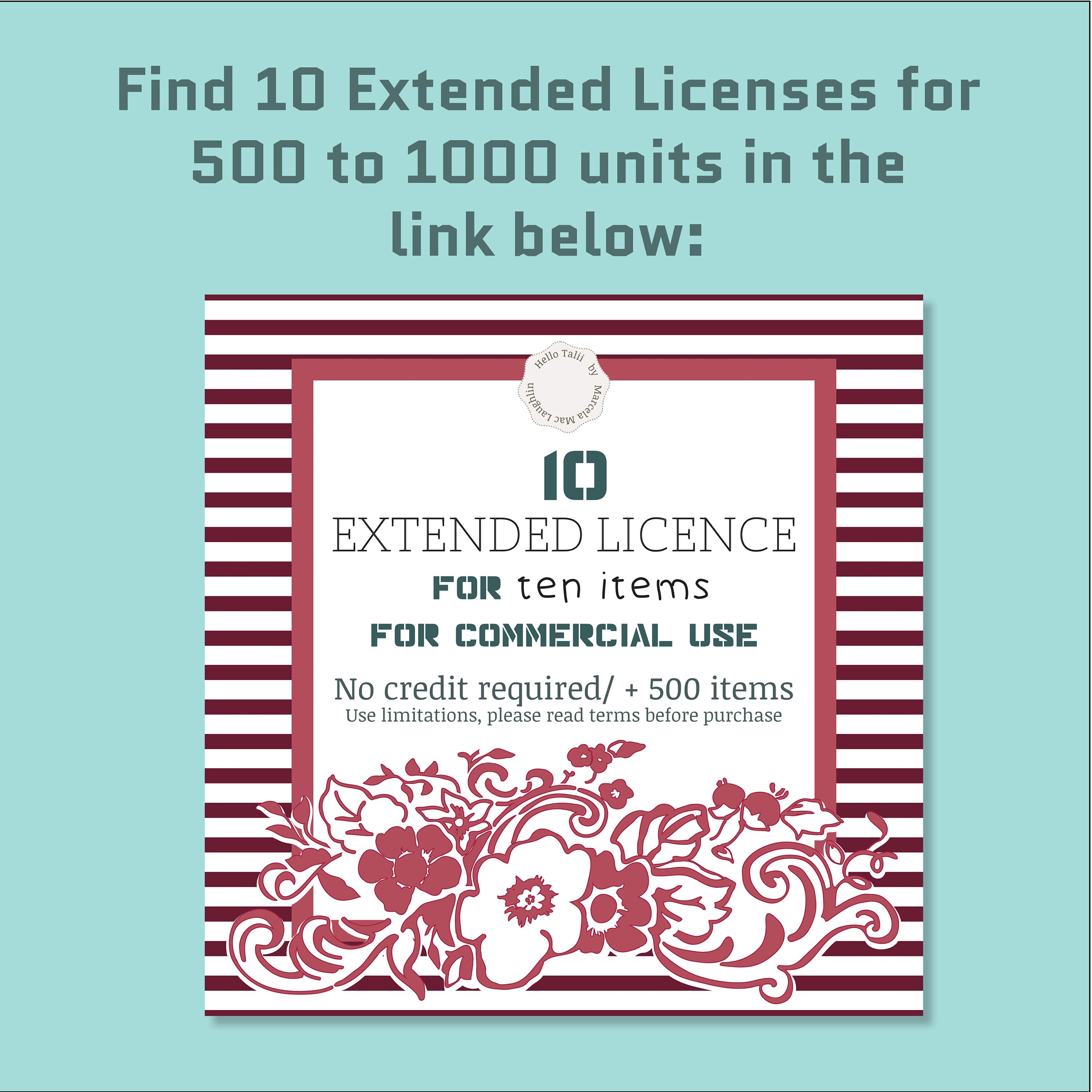 1 EXTENDED LICENSE for Commercial Use Add-on No Credit - Etsy