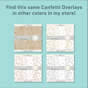 Rainbow Pastel Confetti OVERLAYS+ Digital Papers- Assorted Confetti ...