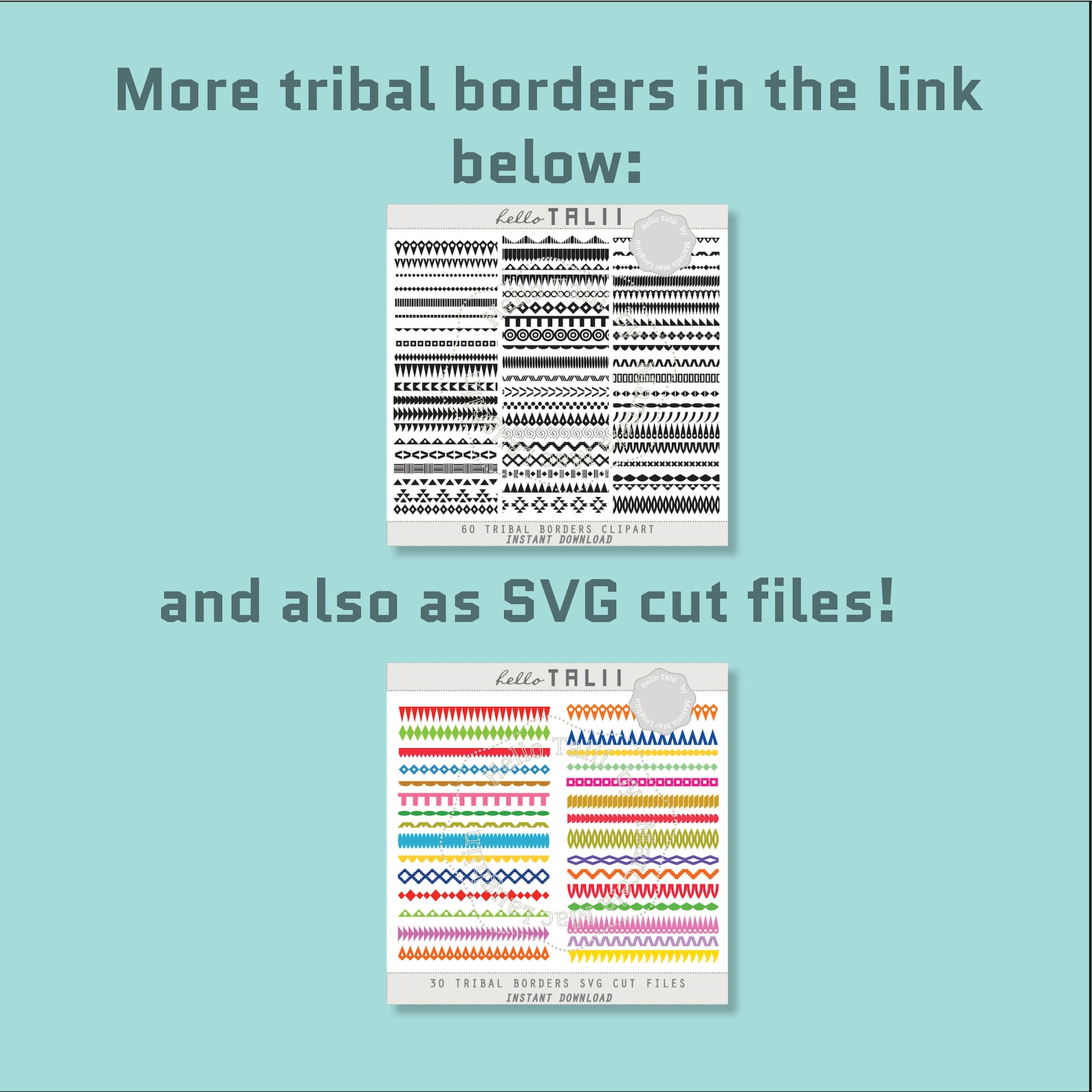 MOANA Birthday Decorations Moana BORDERS Clip Art Polynesian Tribal ...